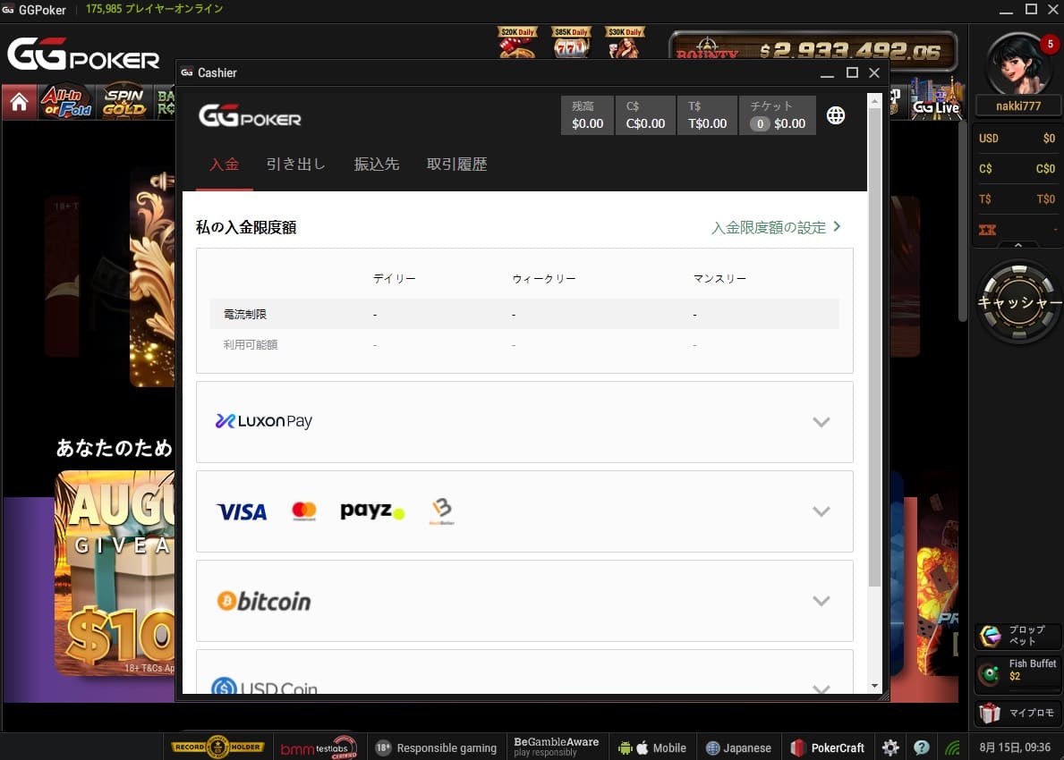 GGポーカーの入金・出金方法は？全ての決済手段と入出金できない時の対処法 | Webpia